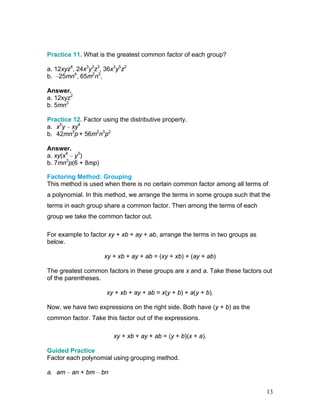 Algebraic Simplification and evaluation | PDF