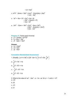Algebraic Simplification and evaluation | PDF
