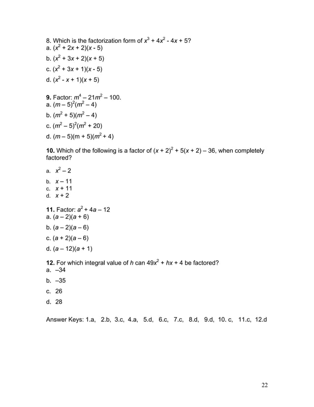 Algebraic Simplification and evaluation | PDF