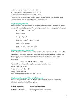 Algebraic Simplification and evaluation | PDF