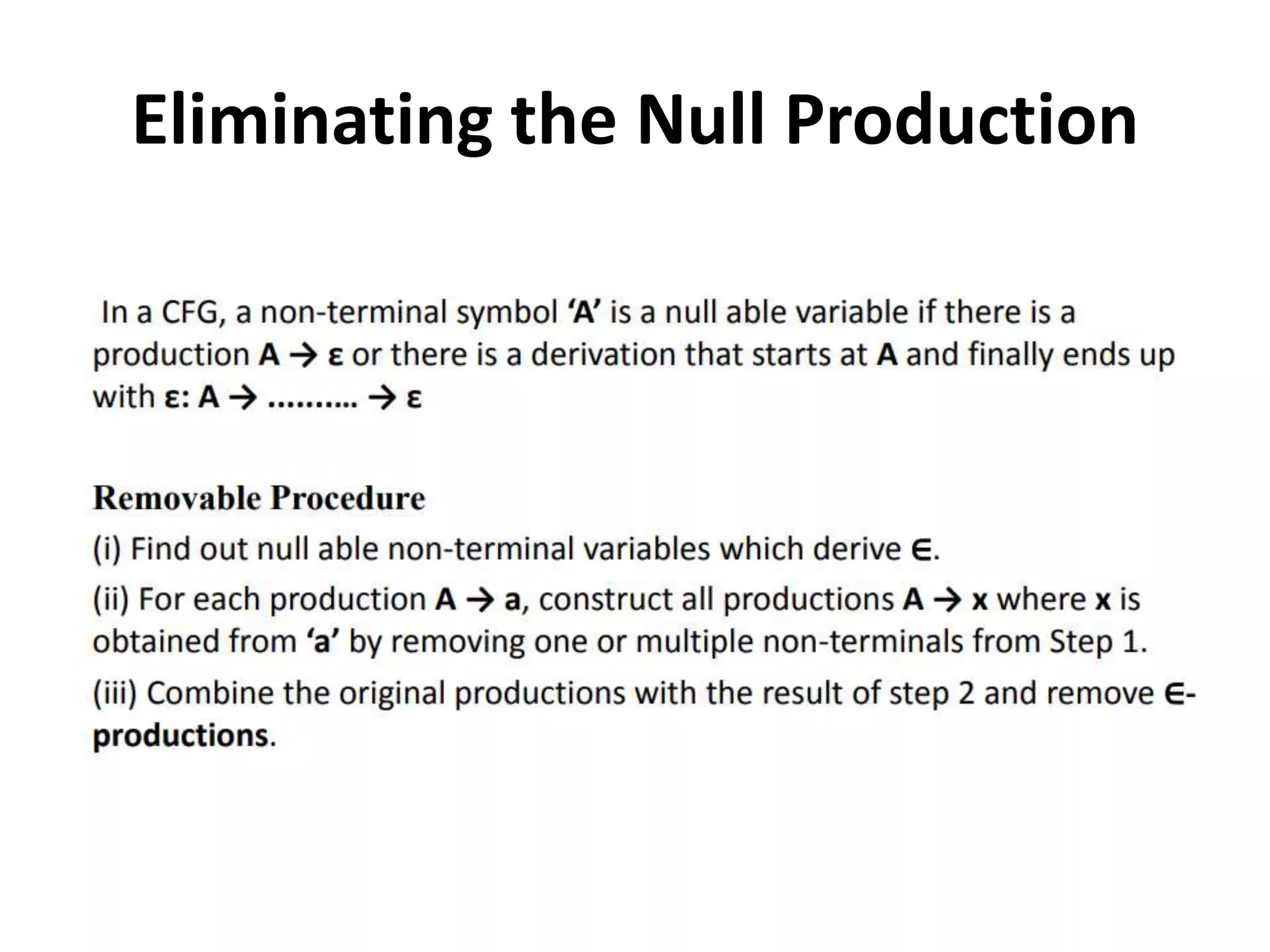 Simplification Of Cfg Ppt Pptx Programming Languages Computing 2095