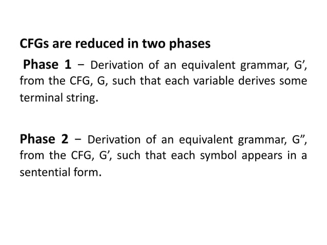 Simplification of cfg ppt | PPTX | Programming Languages | Computing