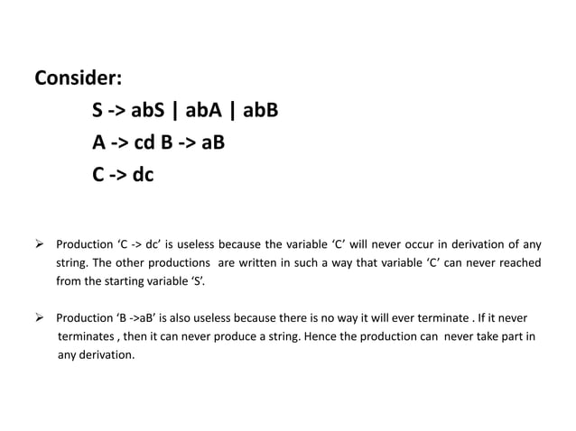 Simplification of cfg ppt | PPTX | Programming Languages | Computing