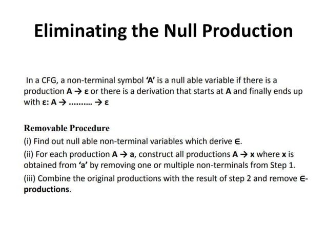 Simplification of cfg ppt | PPTX | Programming Languages | Computing