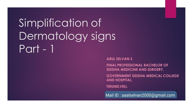 Simplification of Dermatology signs.pdf | Skin and Dermatology ...