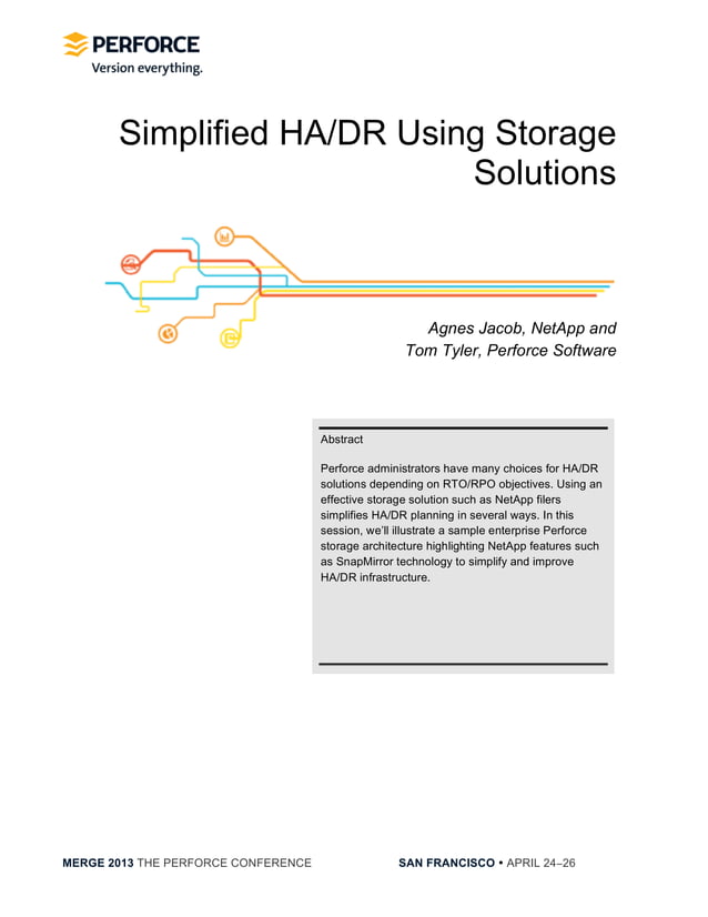 [NetApp] Simplified HA:DR Using Storage Solutions | PDF | Data Storage ...