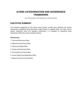 A Simplified AI Risk Categorization Framework | PDF
