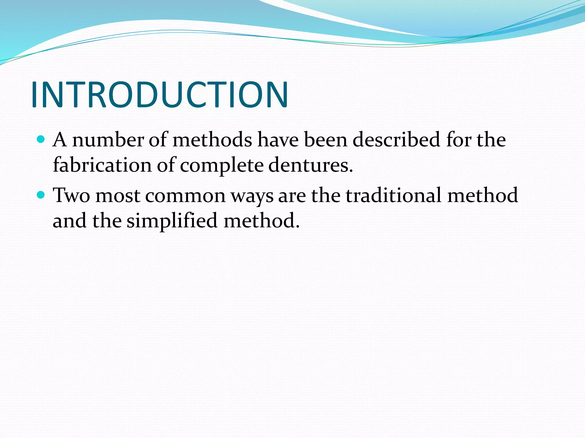Simplified complete denture a systematic review of literature | PPTX