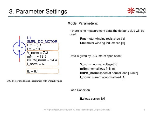 Simple Model of DC Motor using PSpice