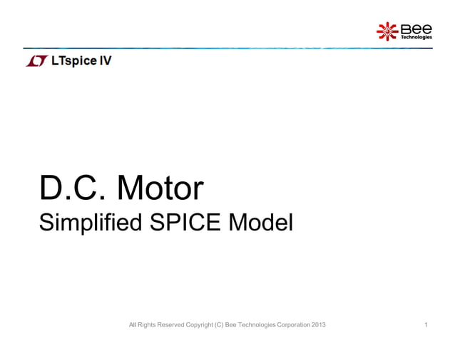 Simple Model of DC Motor using LTspice | PDF
