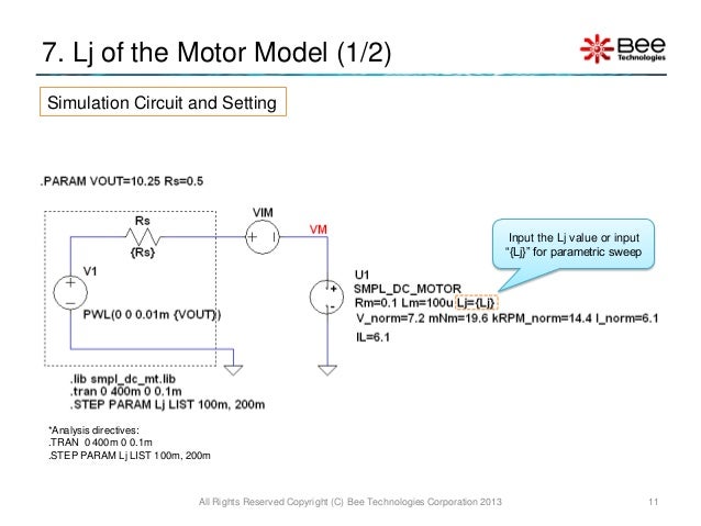 Simple Model of DC Motor using LTspice