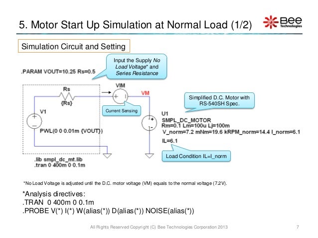 Simple Model of DC Motor using LTspice