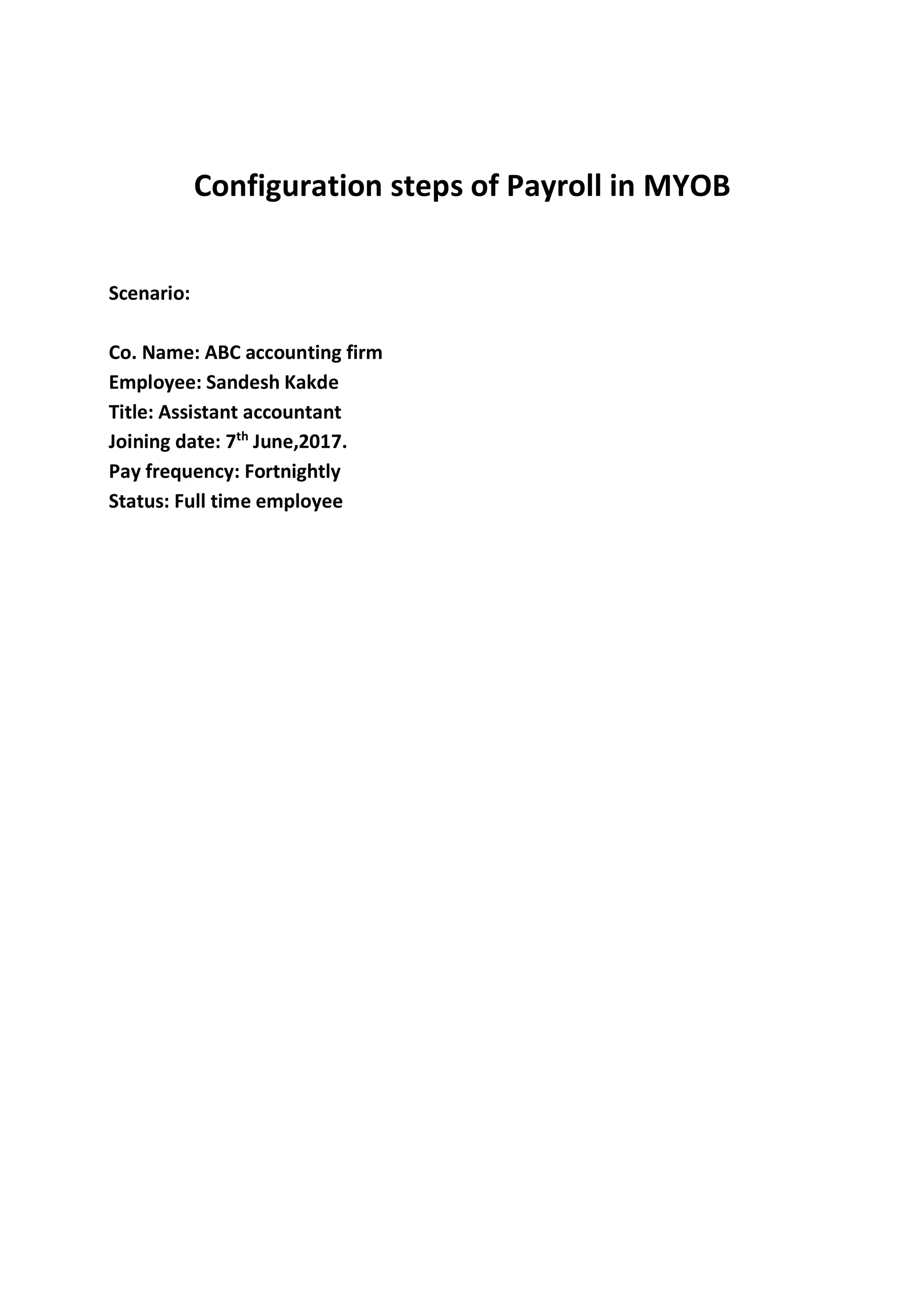 Simplified payroll in myob | PDF