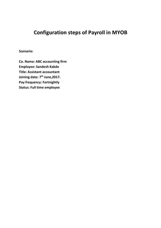 Simplified payroll in myob | PDF