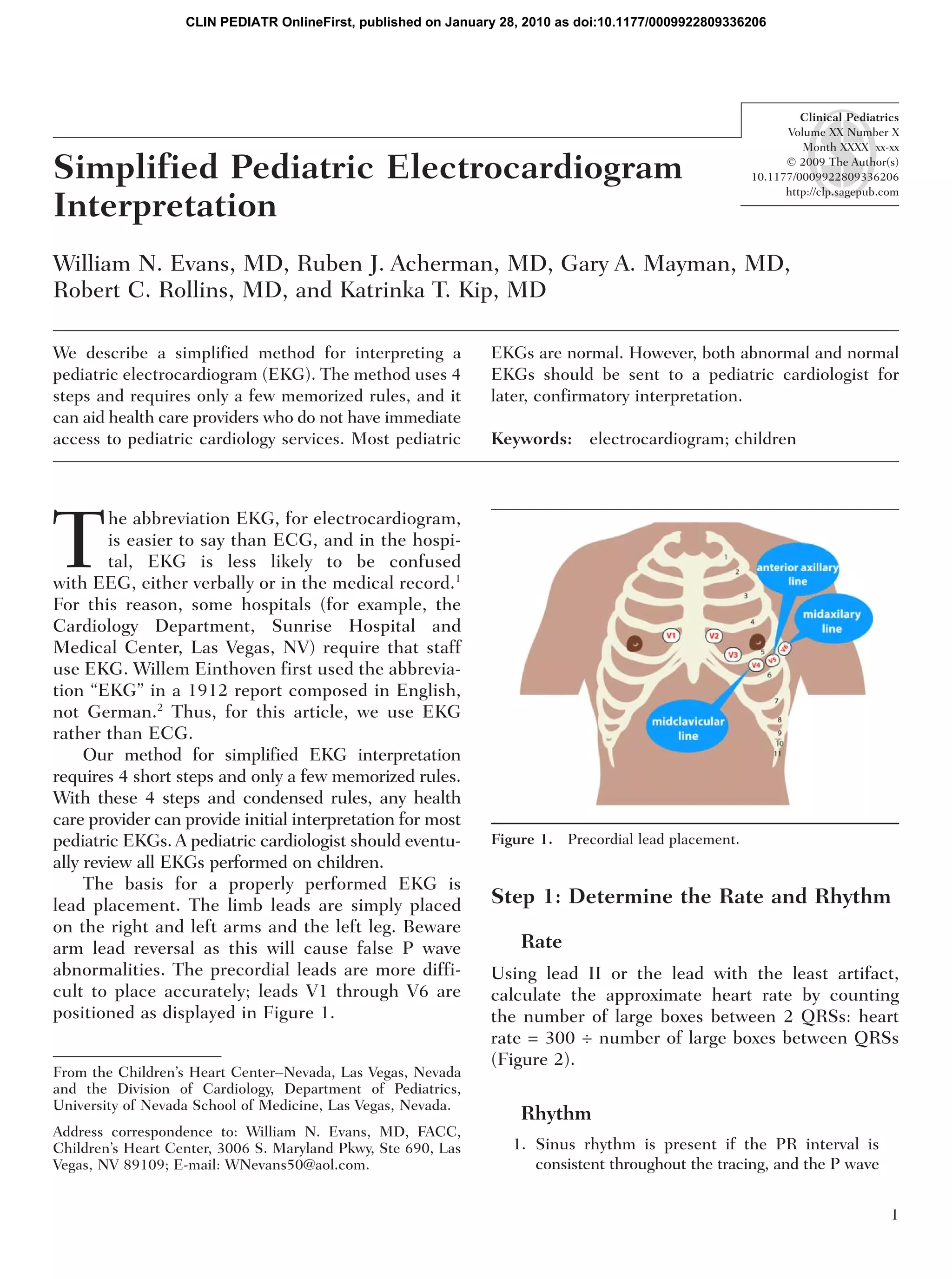 Simplified pediatric electrocardiogram interpretation | PDF
