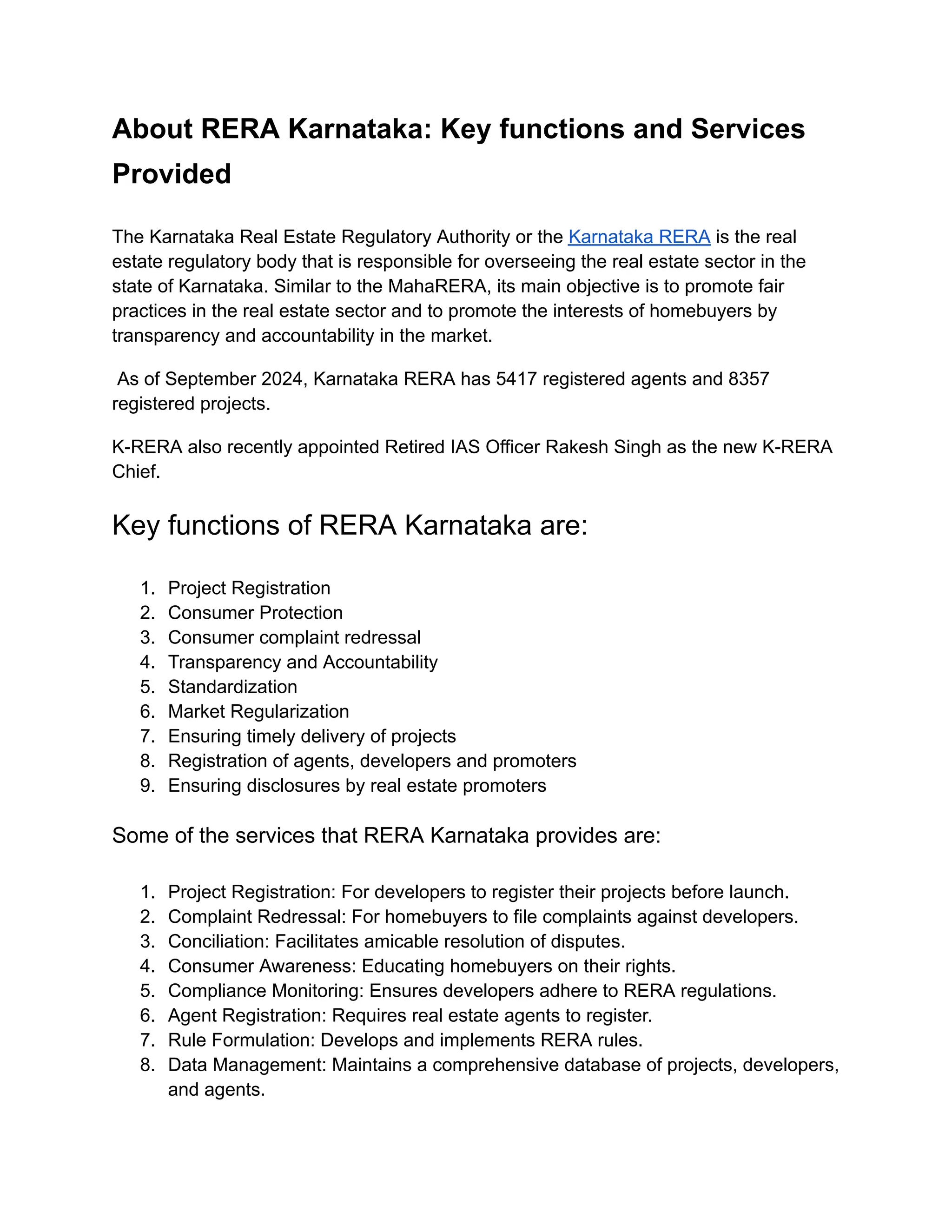 Simplified RERA Karnataka Registration Process, Fees & Charges | PDF