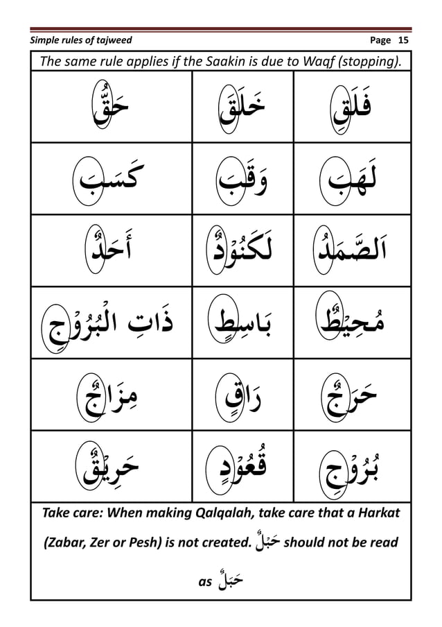 Simplified Rules of Tajweed | PDF | Islam | Religion & Spirituality