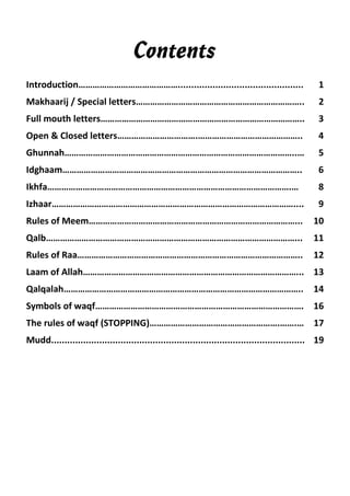 Simplified Rules of Tajweed | PDF