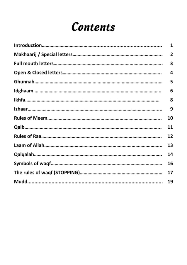 Simplified Rules of Tajweed | PDF | Islam | Religion & Spirituality
