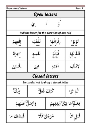Simplified Rules of Tajweed | PDF