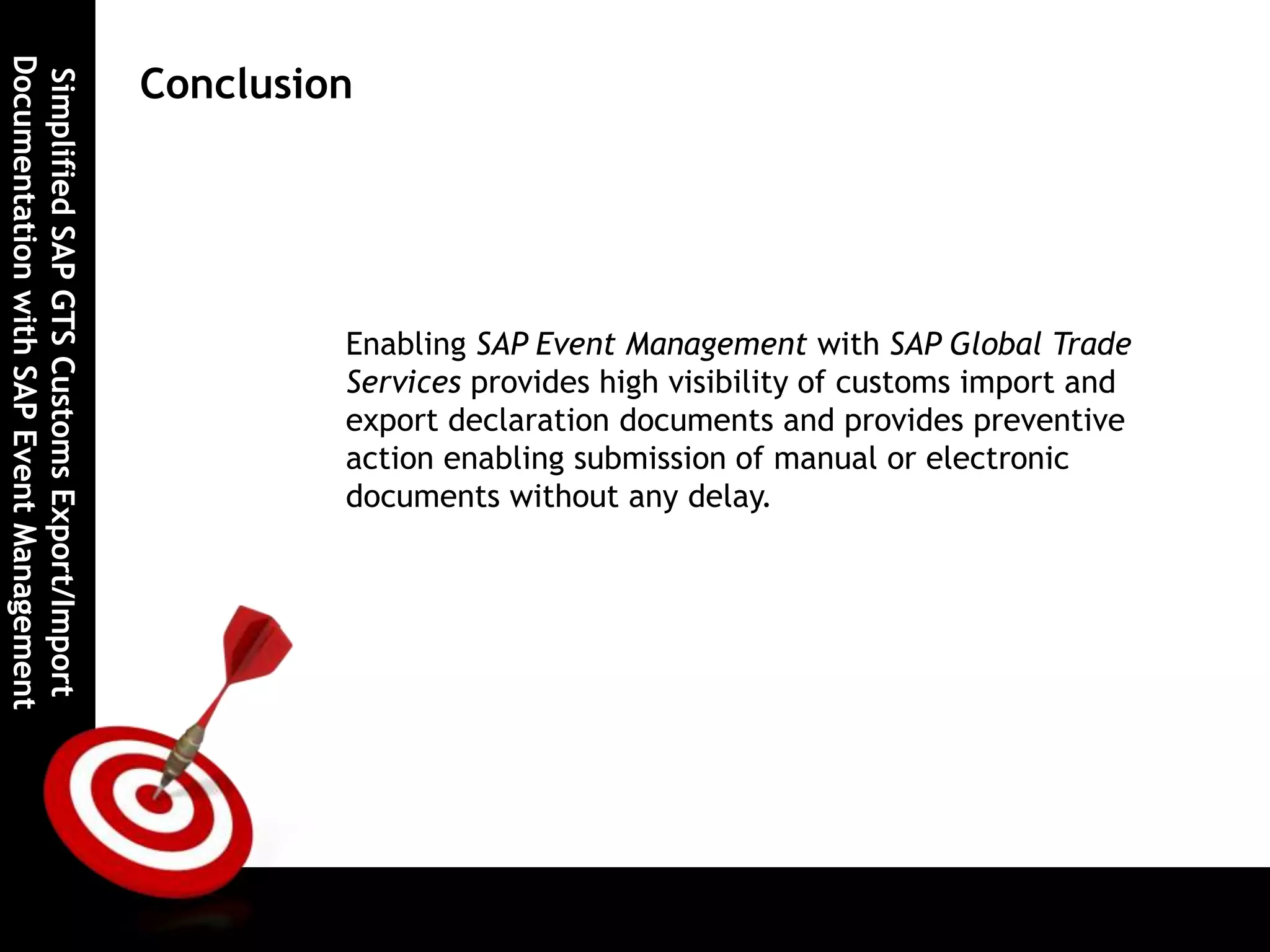 Simplified SAP GTS Customs Export/Import Documentation with SAP Event ...