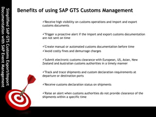Simplified SAP GTS Customs Export/Import Documentation with SAP Event ...