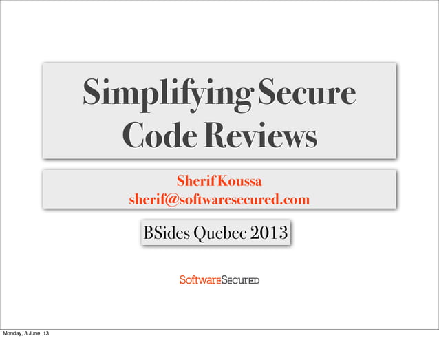 Simplified Security Code Review Process | PPT