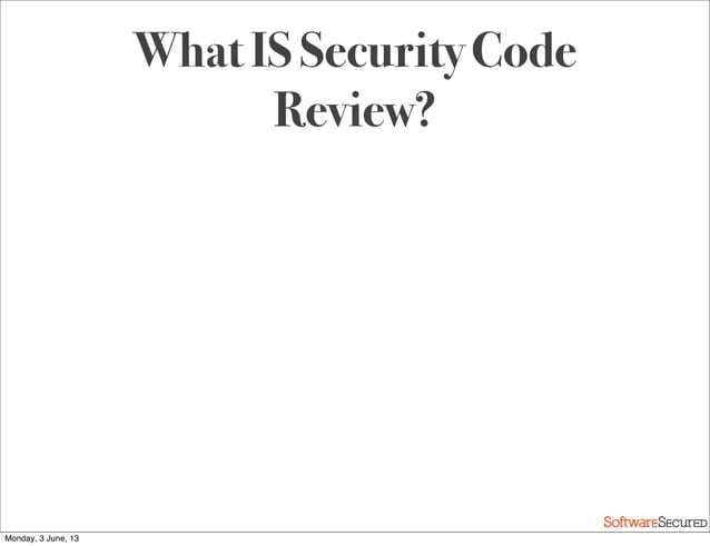 Simplified Security Code Review Process | PPT