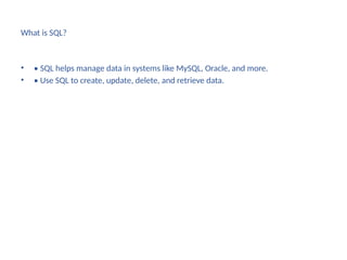 Structured Query Language basics and Introduction | PPT