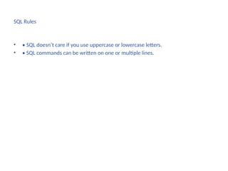 Structured Query Language basics and Introduction | PPT