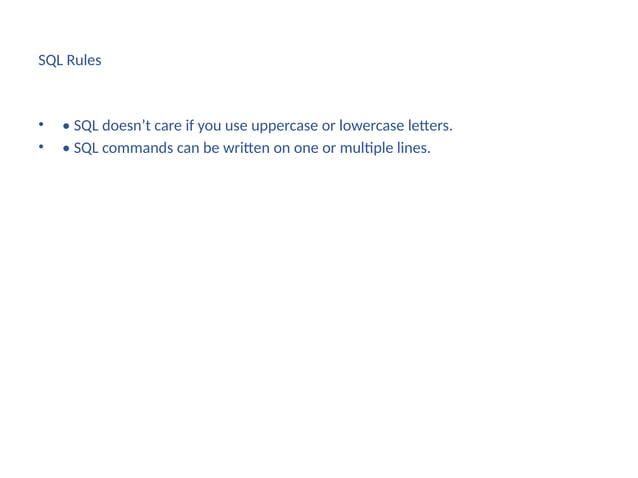 Structured Query Language basics and Introduction | PPT