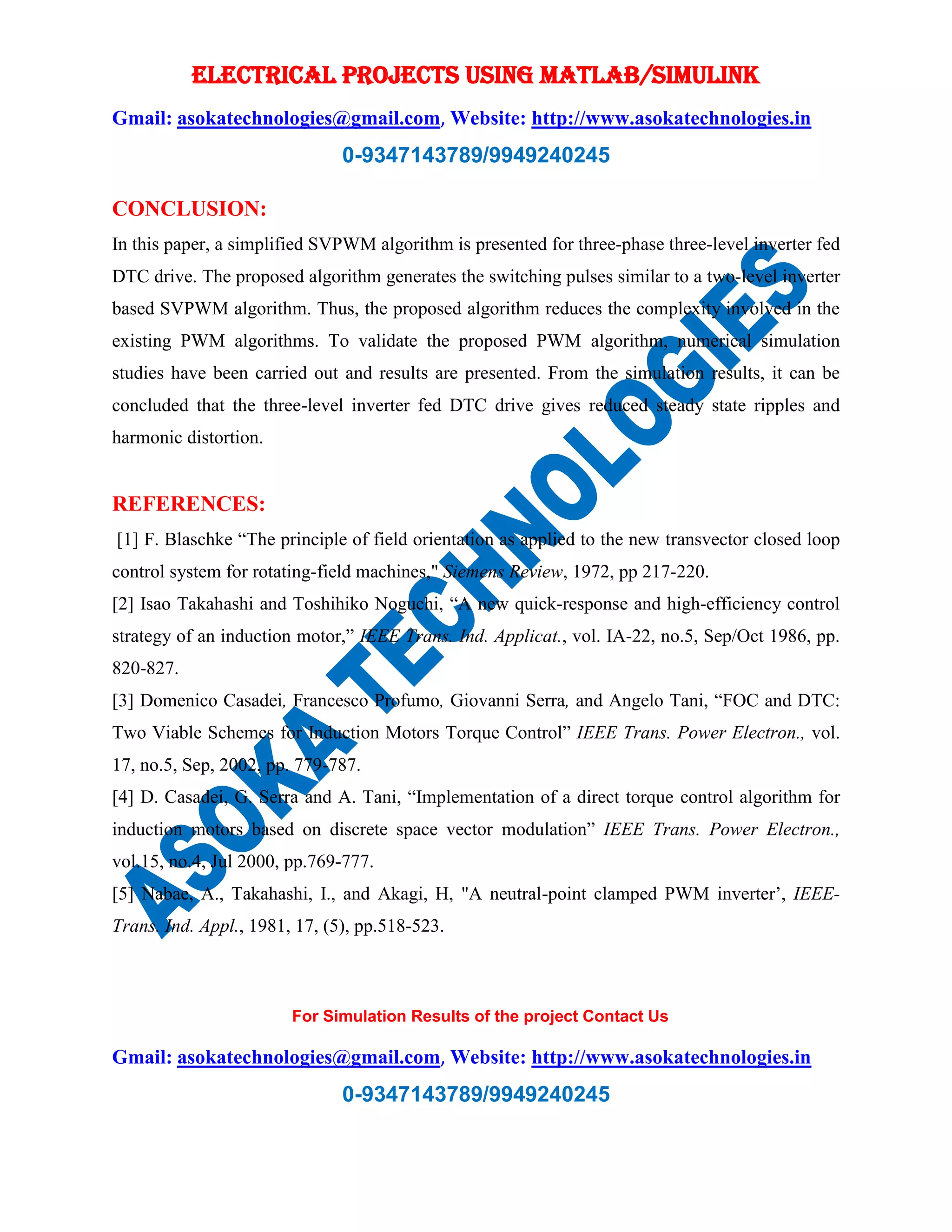 Simplified Svpwm Algorithm For Neutral Point Clamped 3 Level Inverter 5145