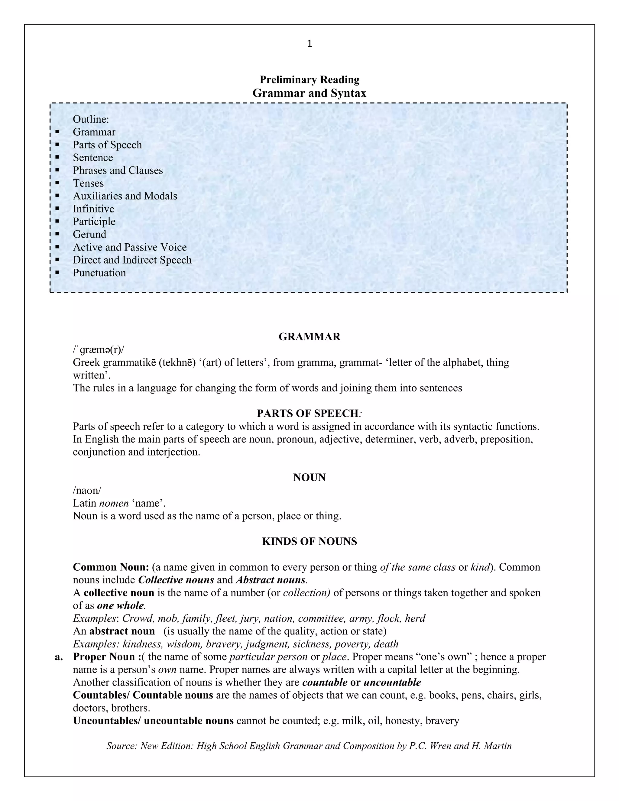 Simplified version, preliminary reading for grammar and syntax (3 ...