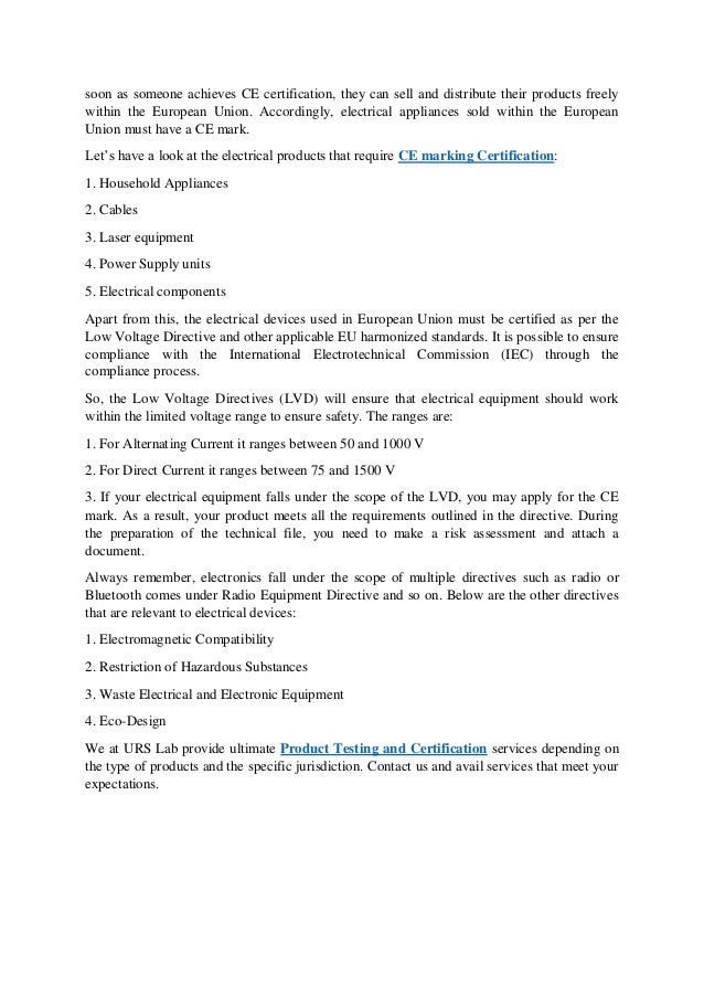 Simplifies International Trade CB Certification and CE Marking ...