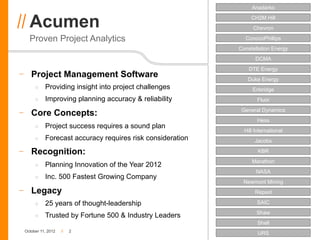 Simplifiying cost and schedule risk analysis with acumen risk | PDF