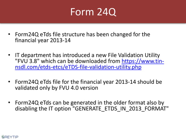 eTDS - Generating Form 24Q - using greytHR | PPTX