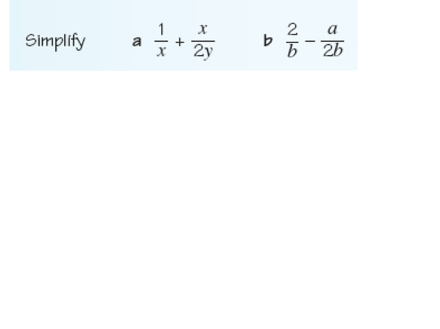 Simplify algebraic fractions 271107 | PPT