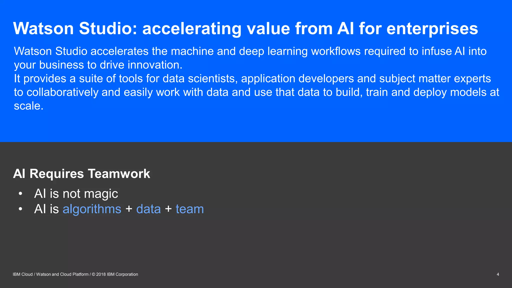 Simplifying AI and Machine Learning with Watson Studio | PPTX