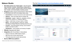 Simplifying AI and Machine Learning with Watson Studio | PPTX