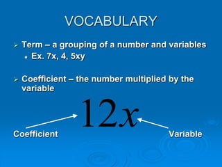Math: simplifying algebraic expressions | PPT | Physics | Science