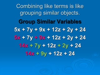 Math: simplifying algebraic expressions | PPT | Physics | Science