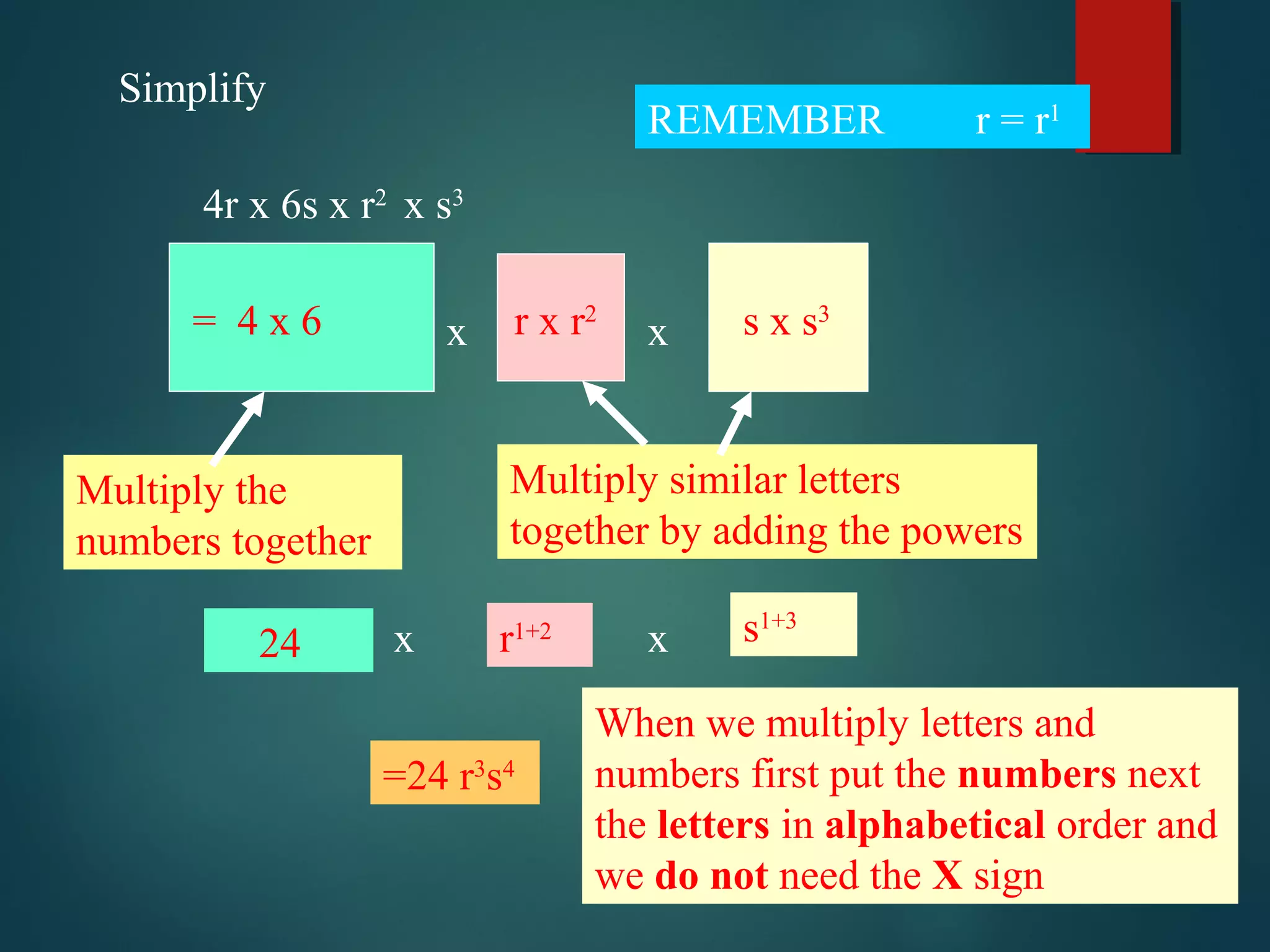Simplifying algebraic expressions | PPT | Programming Languages | Computing