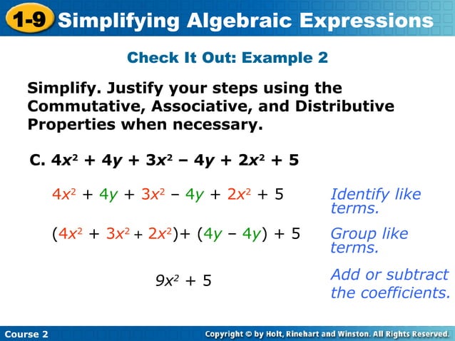 Simplifying and Algebraic Expressions.ppt