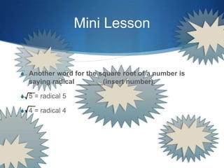 Simplifying basic radical expressions 2 | PPT