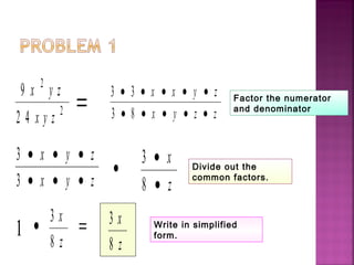 Simplifying basic rational expressions | PPT