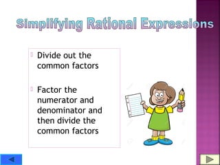 Simplifying basic rational expressions | PPT