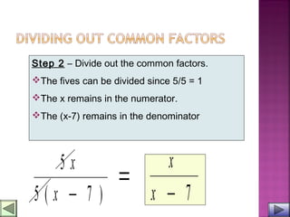 Simplifying basic rational expressions | PPT