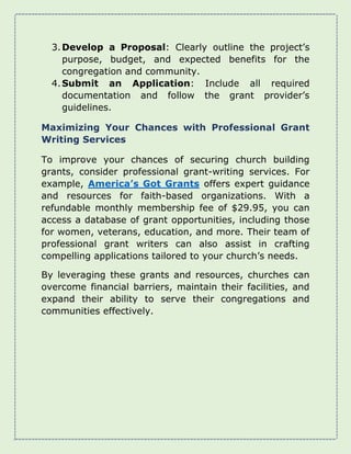 Simplifying Church Renovations with Church Building Grants | PDF