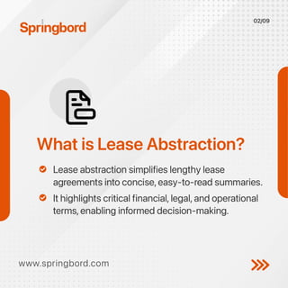 Simplify Commercial Lease Abstraction with Springbord | PDF