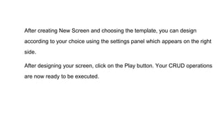 Simplifying CRUD operations using budibase | PPTX | Databases | Computer Software and Applications